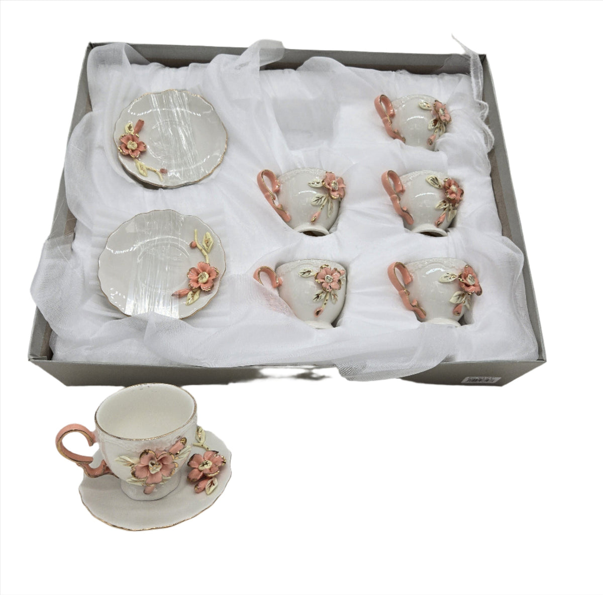 6 PC TEA SET- FLOWER DESIGN – Kitchen Depot