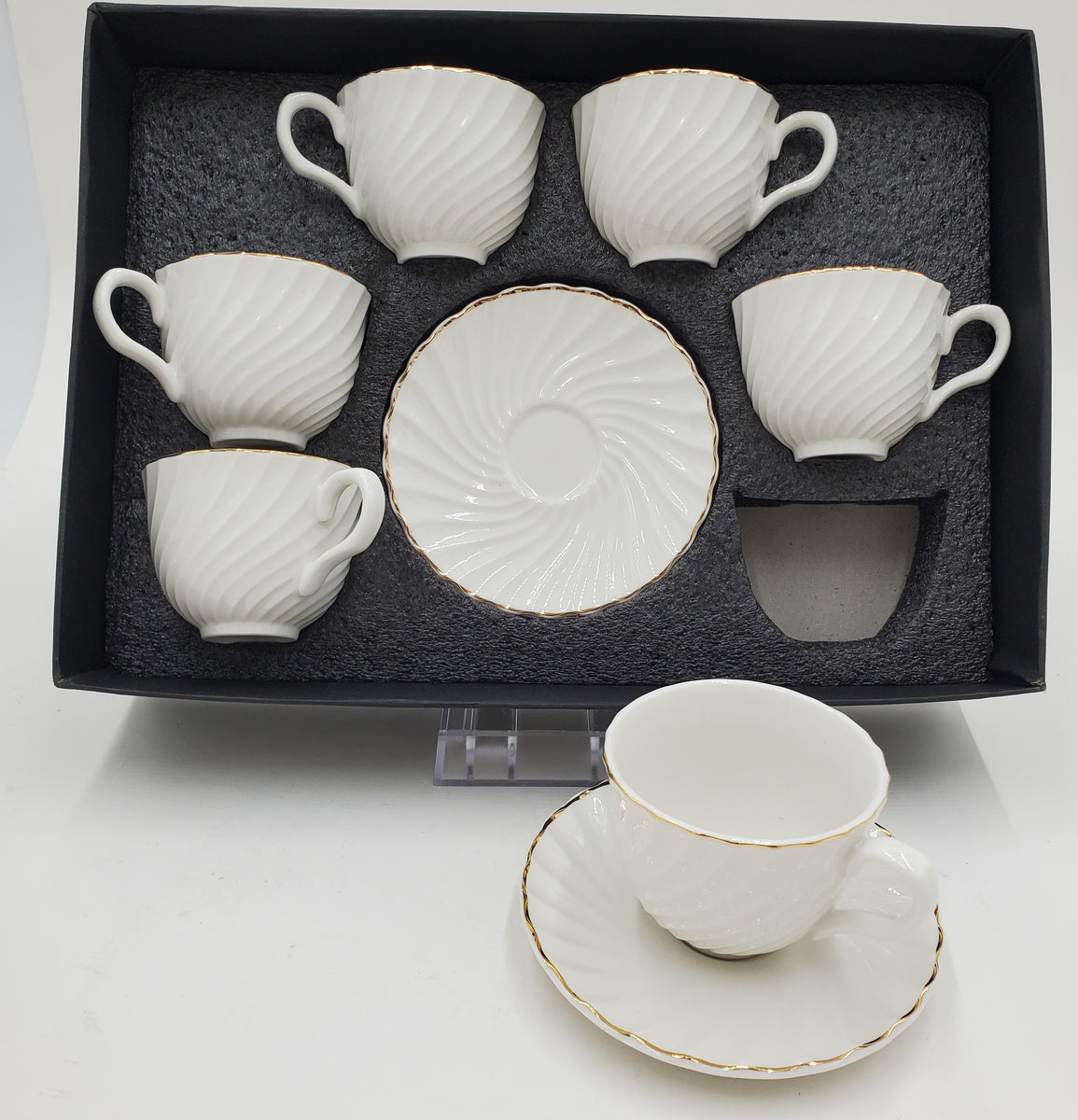 6 PC COFFEE SET-GOLD RIM – Kitchen Depot