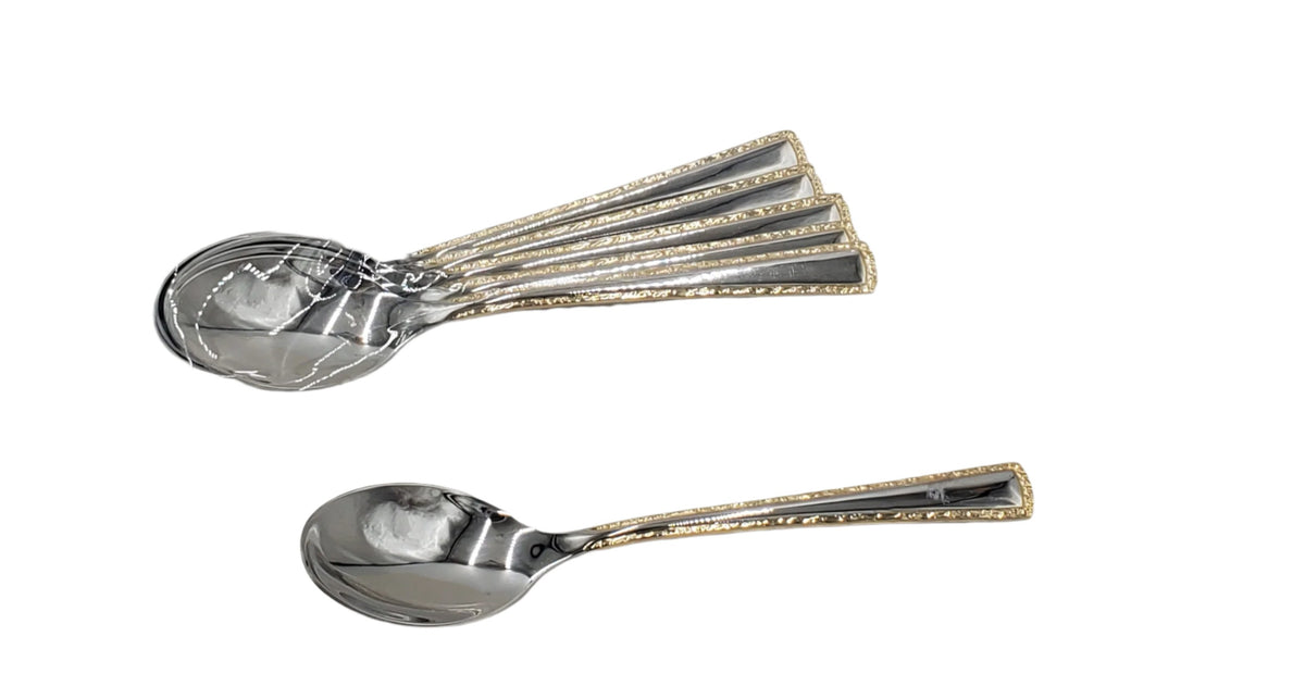 6 CP TEA SPOON -GOLD DESIGN – Kitchen Depot