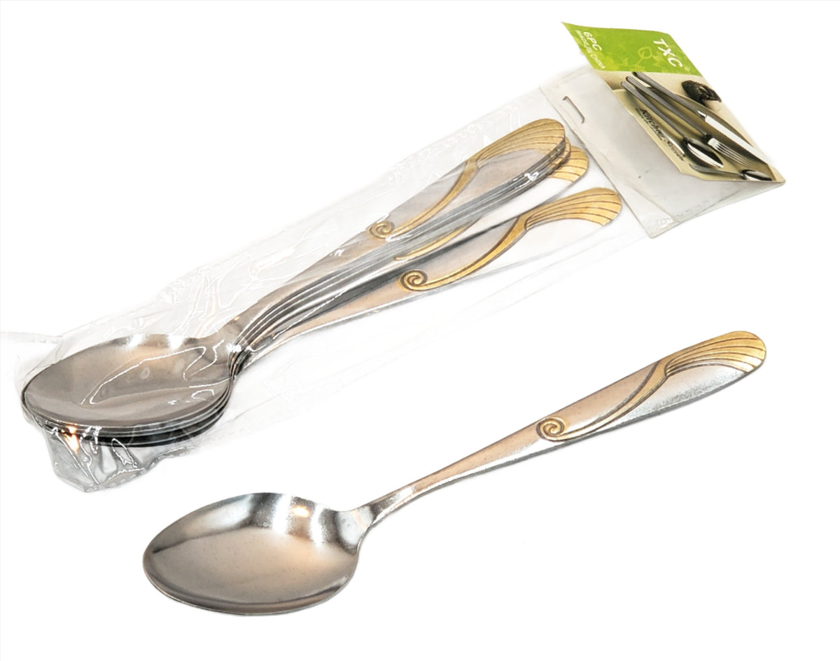 6 PC DINNER SPOON-SILVER/GOLD – Kitchen Depot