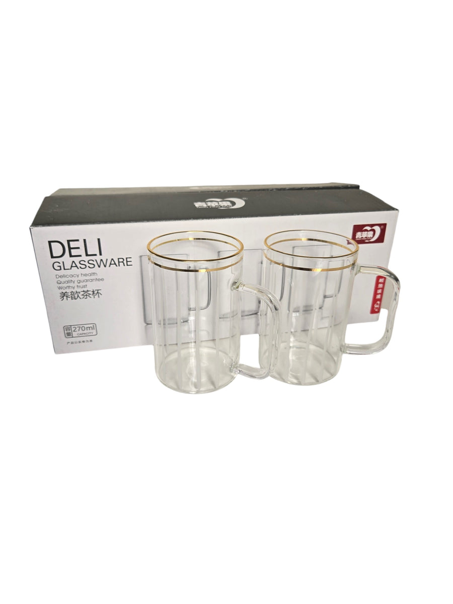 6 PC TEA GLASS-GOLD RIM – Kitchen Depot